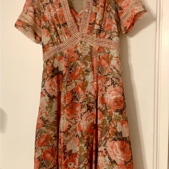 Anthropologie | Dresses | Anthropologie Ranna Gill Rose Bouquet Dress ...